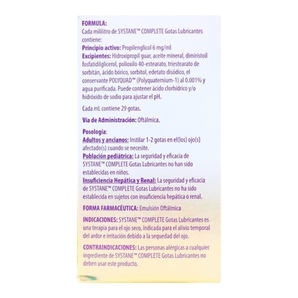 Systane Complete Propilenglicol 0,6% Frasco x 10ml – VIP Optica y Farmacia